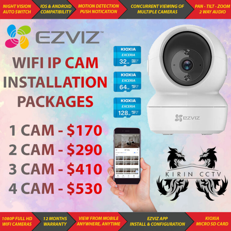 EZVIZ Wifi IP Cam Installation Package - KIRIN CCTV SINGAPORE